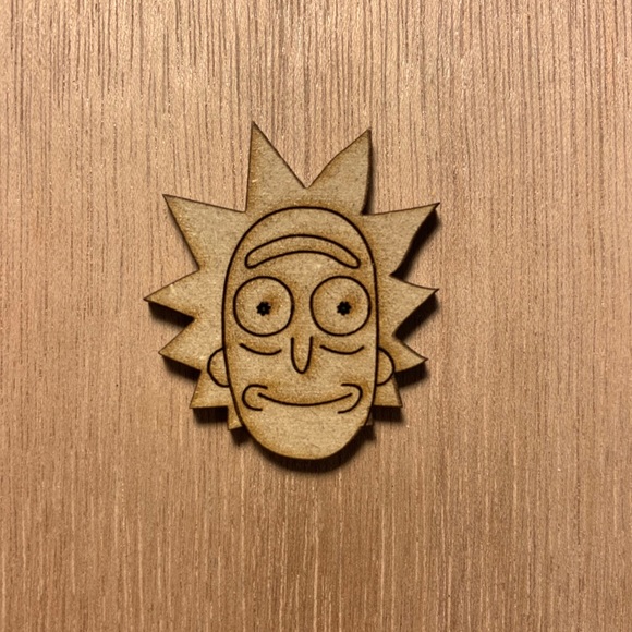 stumpted art | Accessories | Rick Rick And Morty Wooden Lapel Pin ...